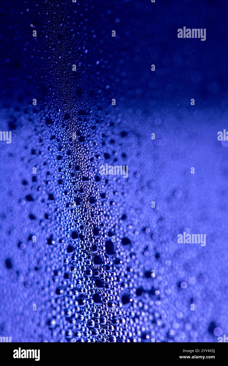 Close Up of Condensation Floating Liquid Water Bubbles and Drips on ...