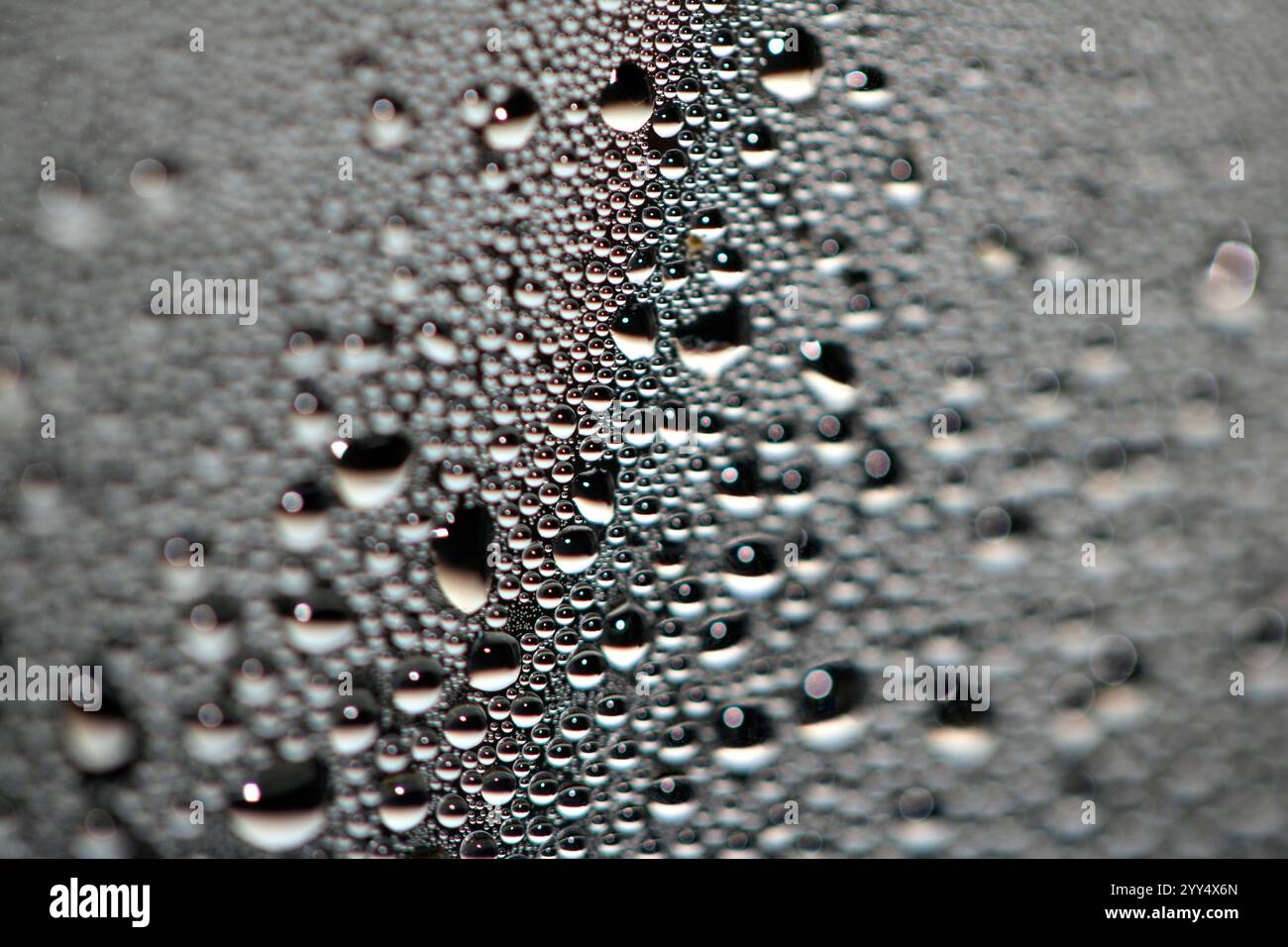 Close Up of Condensation Floating Liquid Water Bubbles and Drips on ...