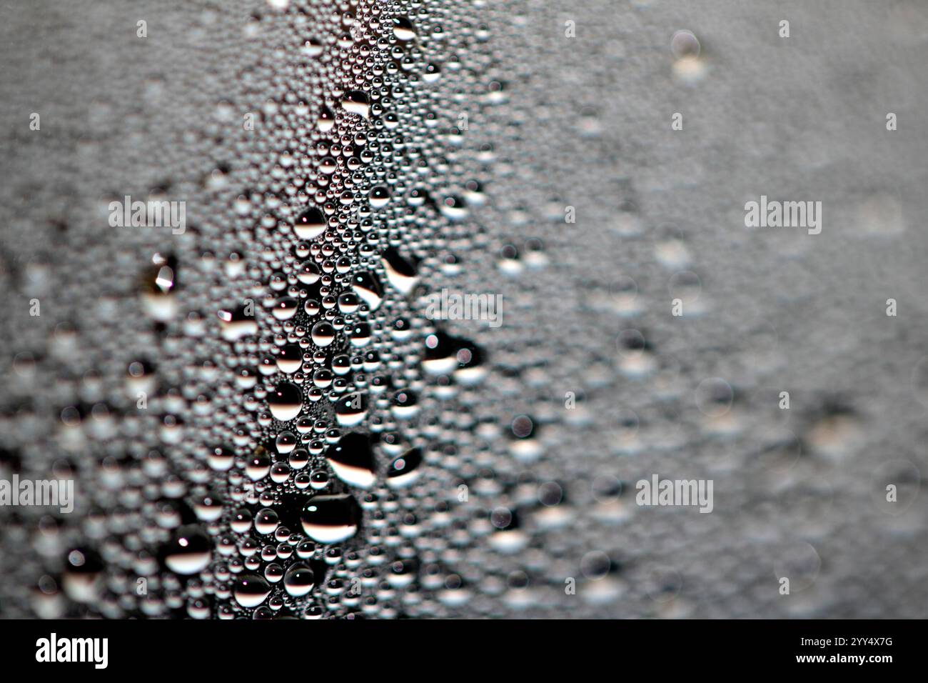 Close Up of Condensation Floating Liquid Water Bubbles and Drips on ...