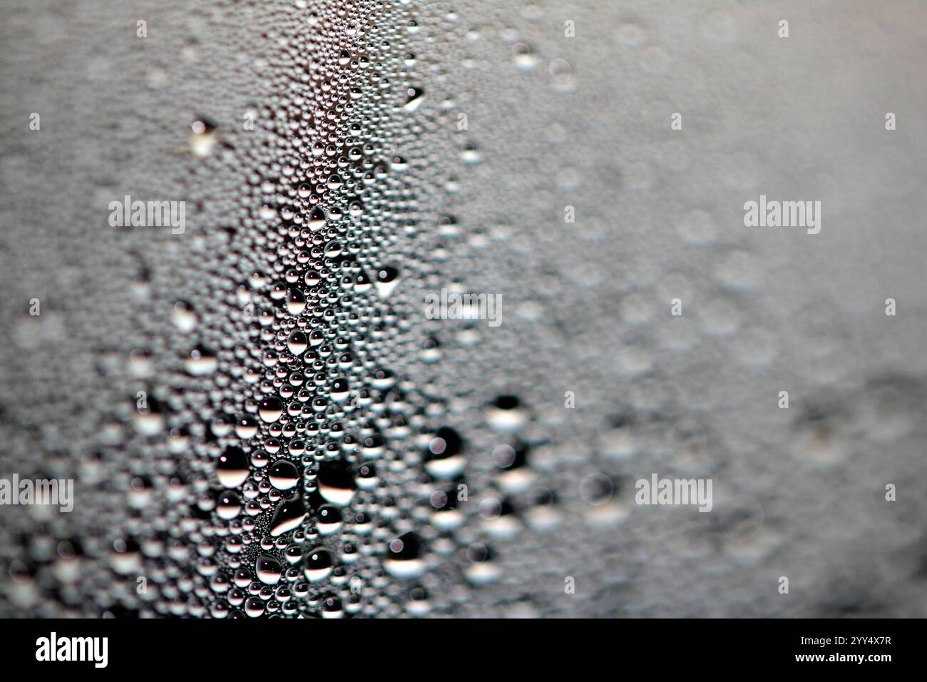 Close Up of Condensation Floating Liquid Water Bubbles and Drips on ...