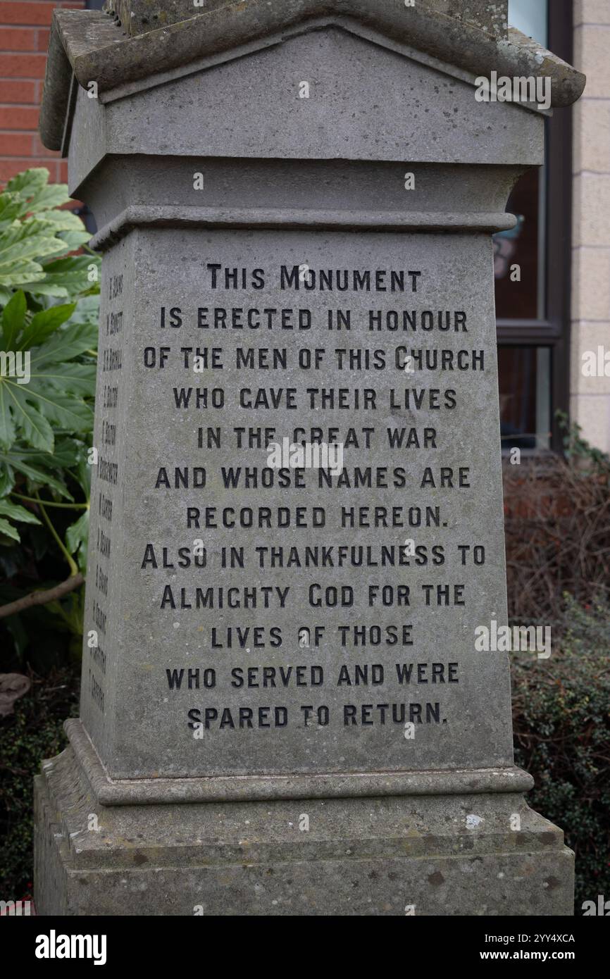 The war memorial, Central Methodist Church, Blackheath, West Midlands ...