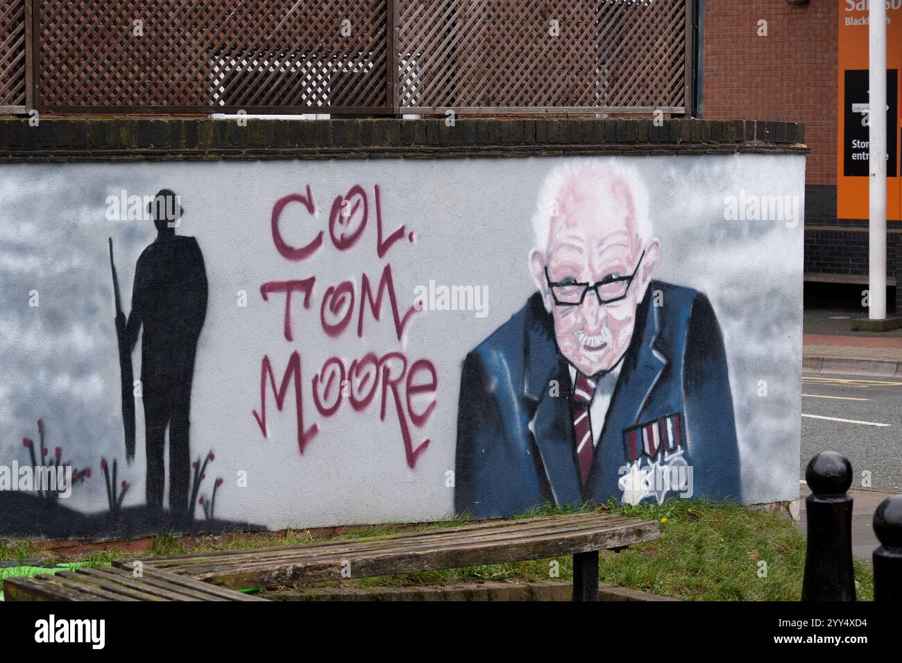 Tom Moore mural, The Little Beech pub, Blackheath, West Midlands ...