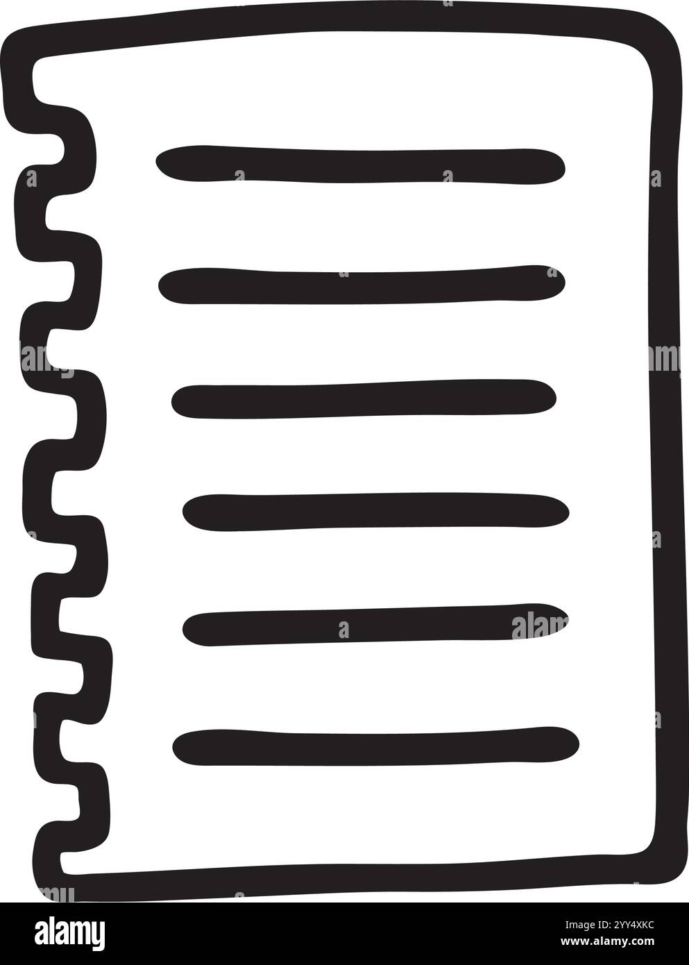 Doodle Paper Piece icon, torn out lined paper. Line art style graphic ...