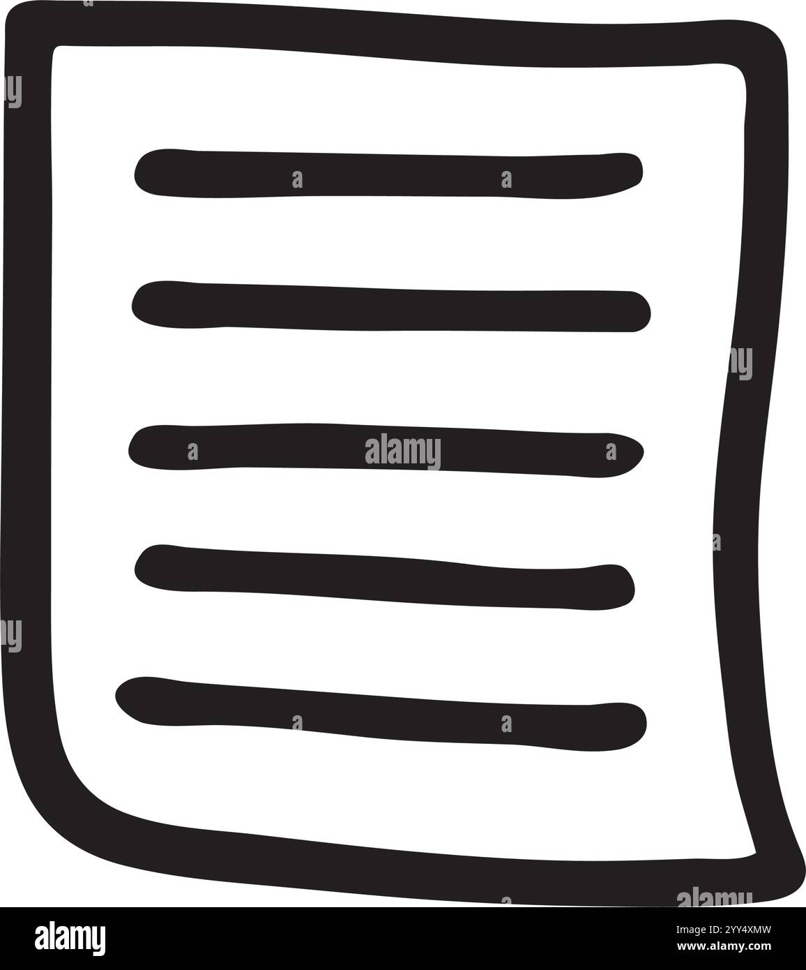 Doodle Paper Piece icon, torn out lined paper. Line art style graphic ...