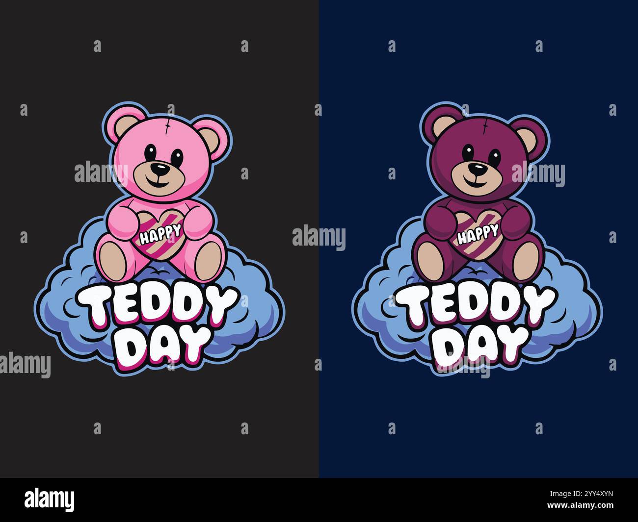 Happy Teddy Day illustration of a cute teddy bear Stock Vector Image ...