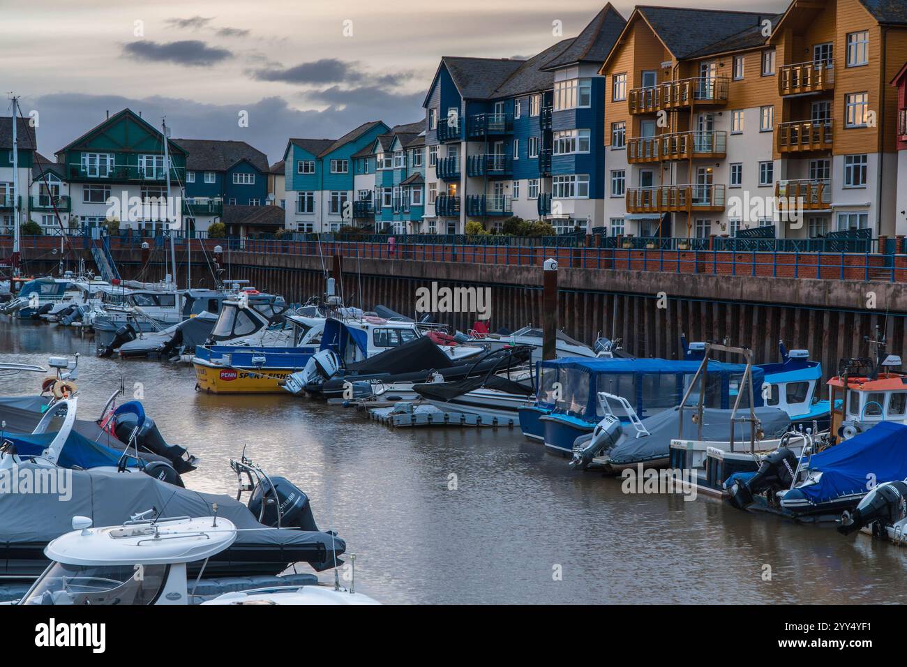 Earley evening view across Exmouth harbour Devon England UK. March 2024 ...