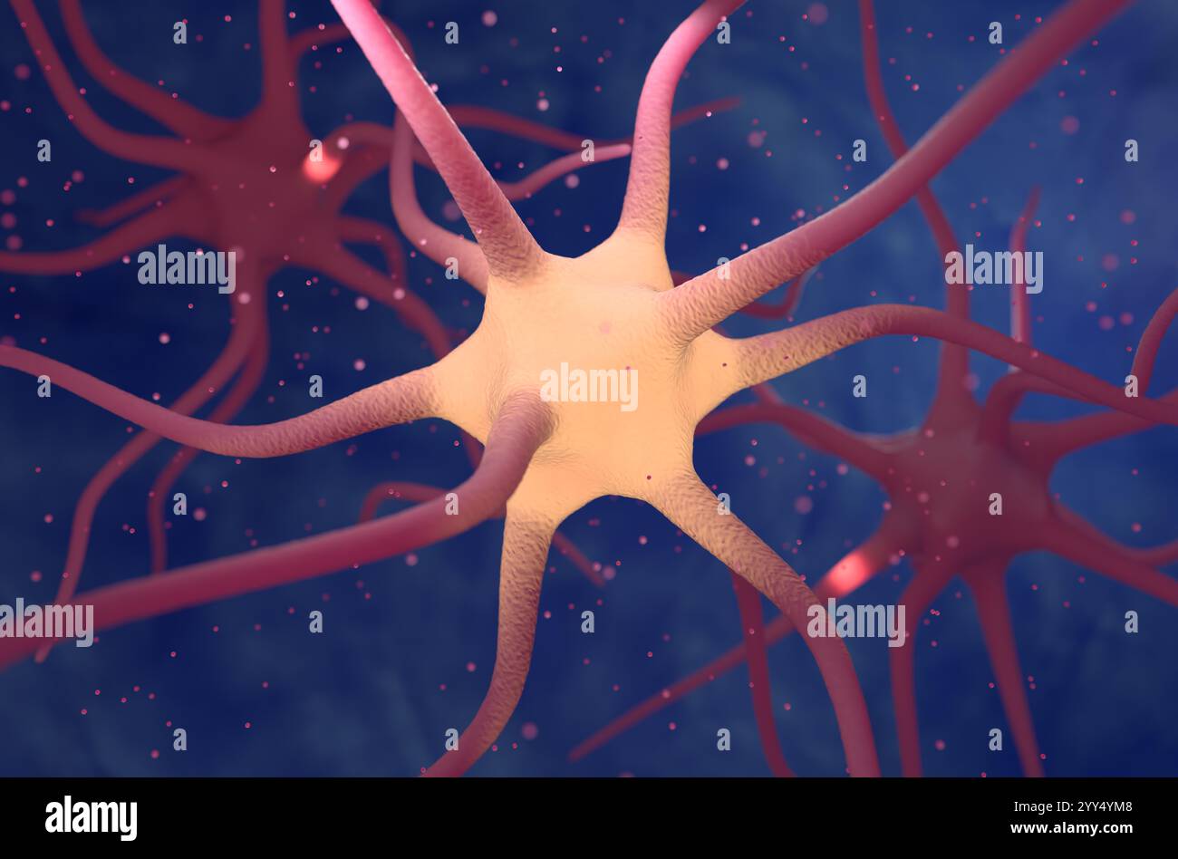 Neuron cells - 3d illustration isometric view Stock Photo - Alamy