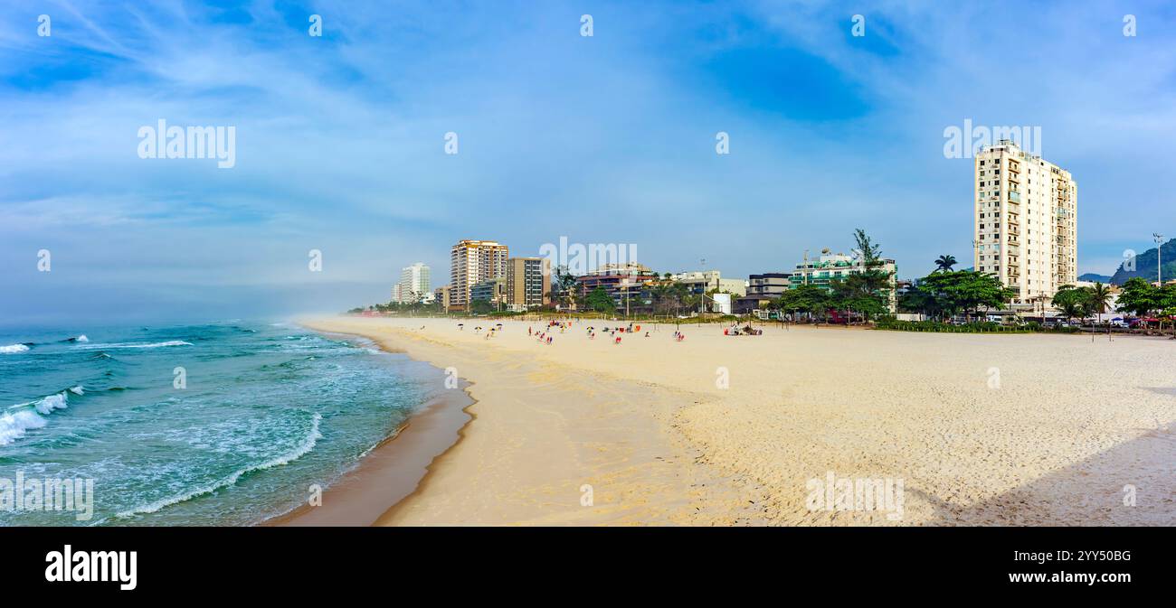 Morning at Barra da Tijuca beach, one of the most famous in the city of ...