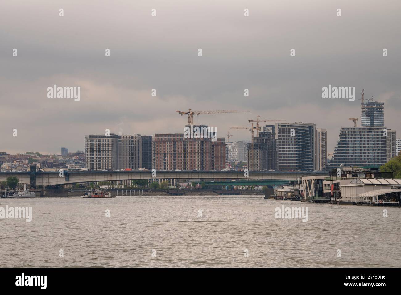 Buildings under construction on Belgrade Waterfront, new chapter in city of Belgrade, known as ...