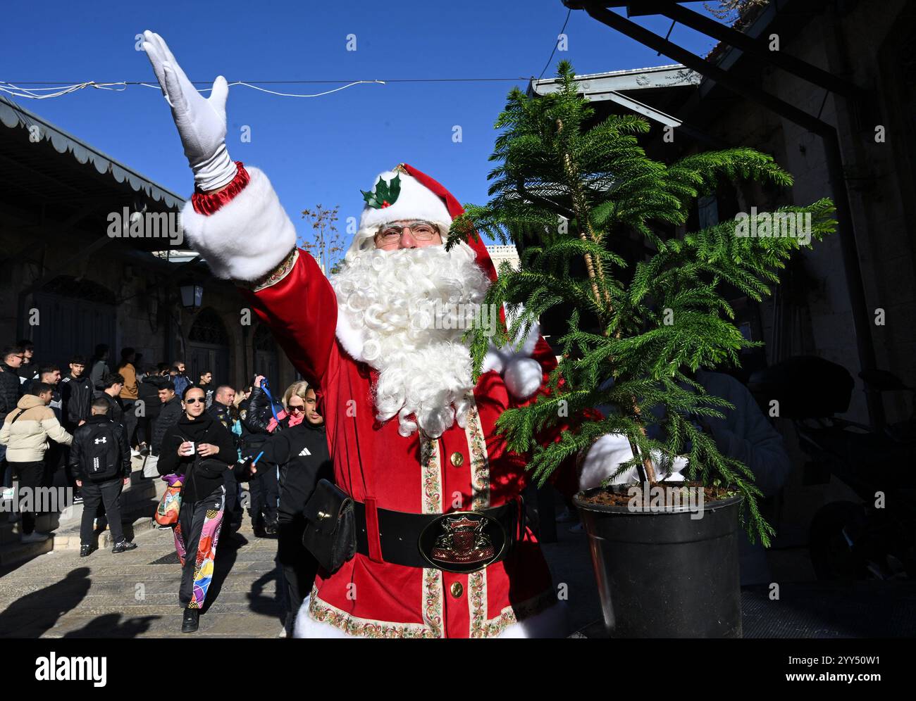 Old City Jerusalem, Israel. 19th Dec, 2024. Palestinian Christian Issa ...