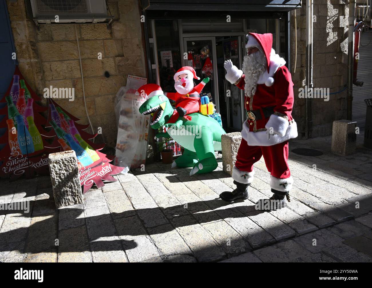Old City Jerusalem, Israel. 19th Dec, 2024. Palestinian Christian Issa ...