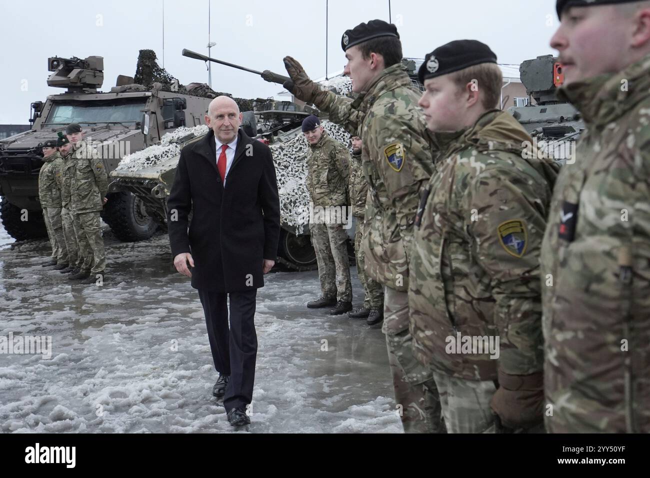 Defence Secretary John Healey meets British personnel at the Tapa ...