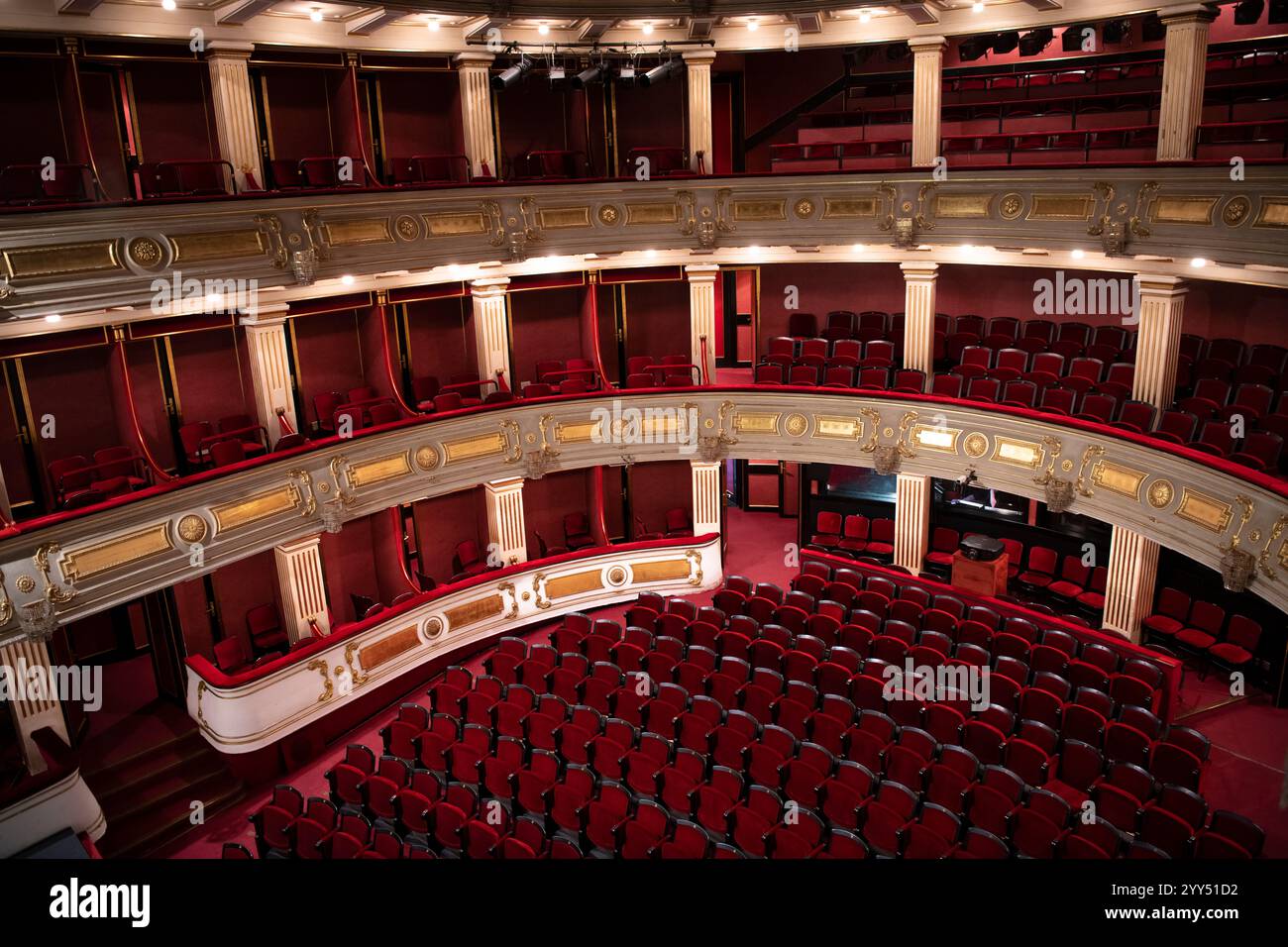 Interior of old National Theatre in Belgrade, Serbia. Theatre was ...