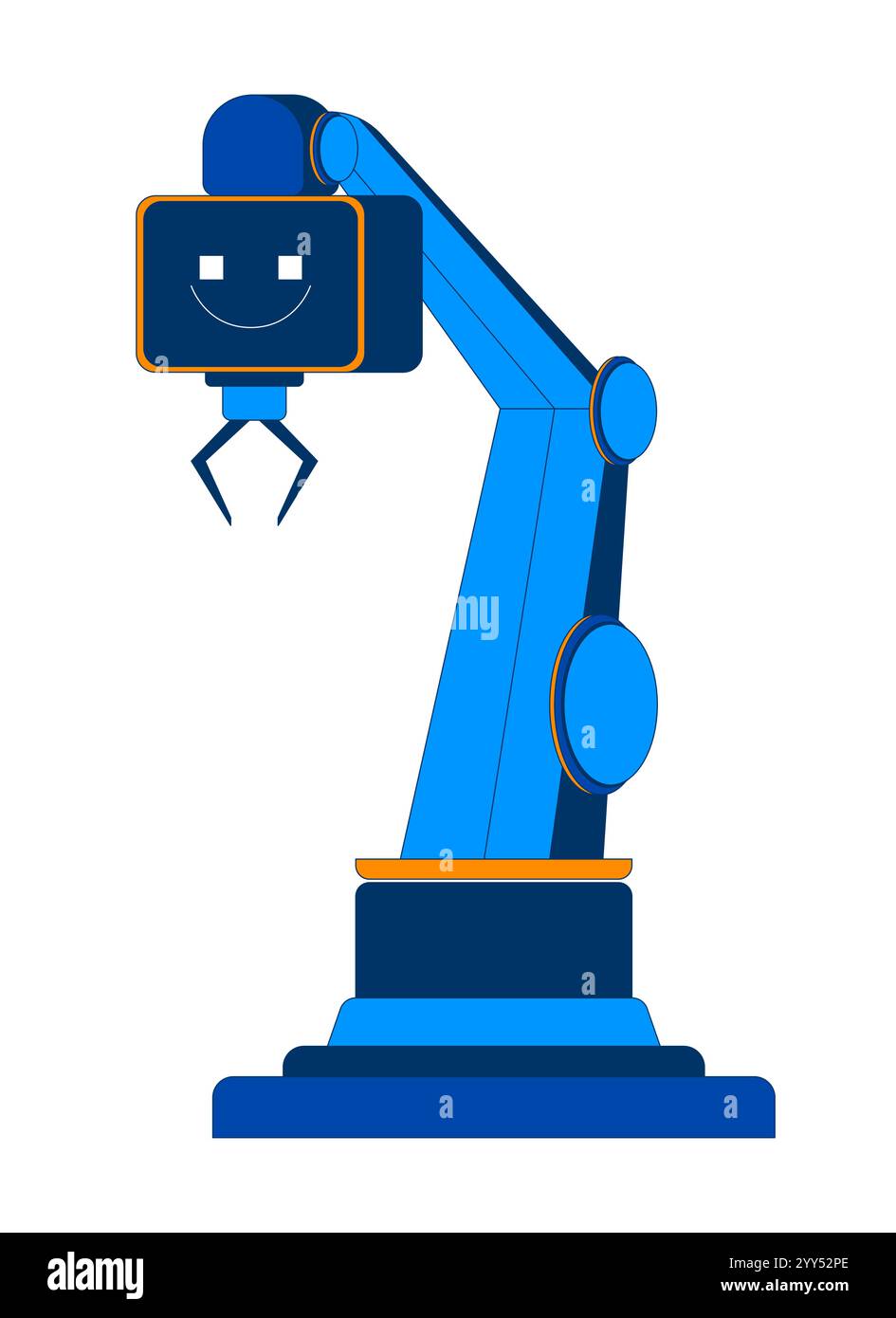 AI robotic arm with gripper 2D cartoon object Stock Vector Image & Art ...