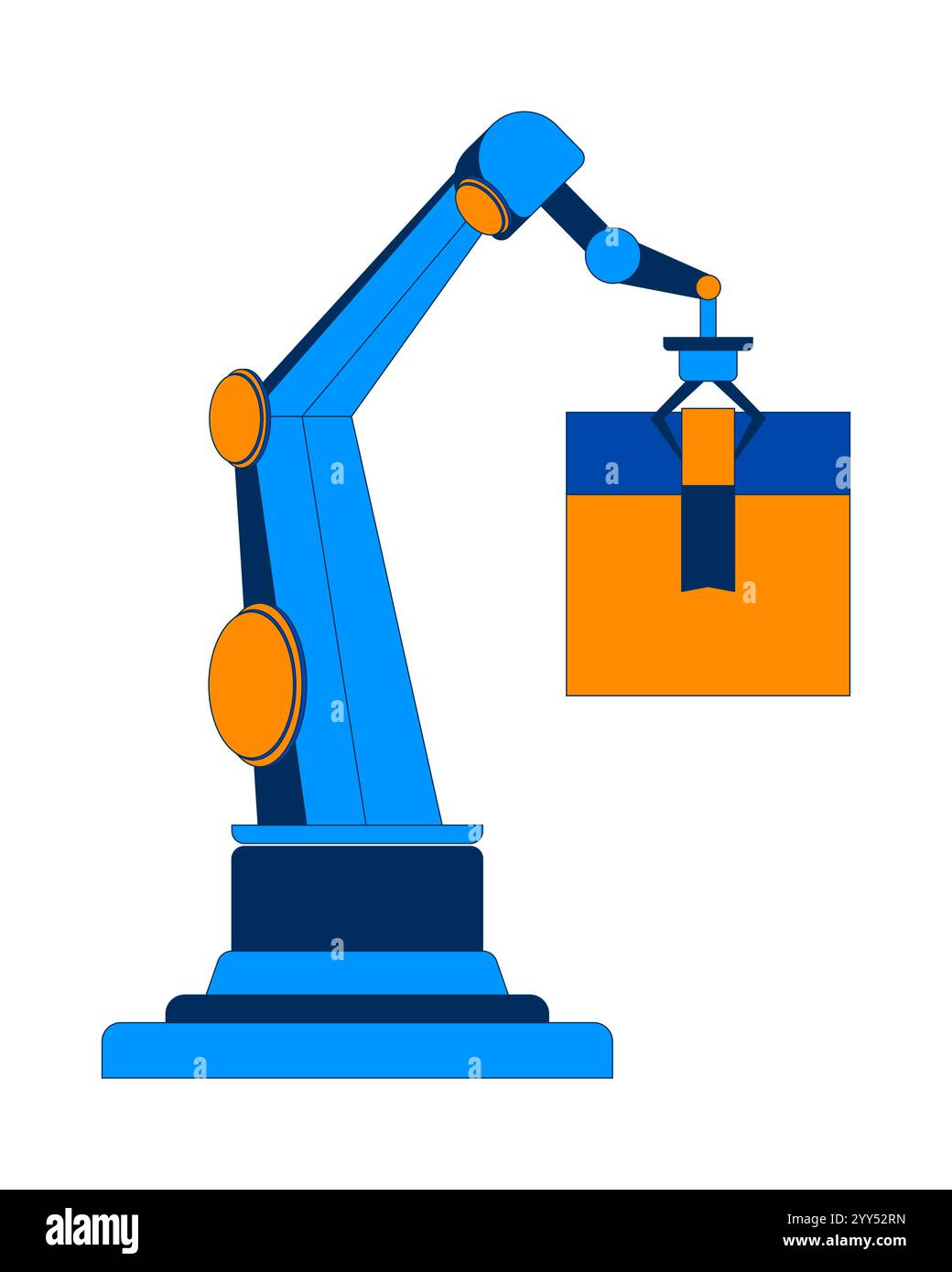 Robotic arm handling package 2D cartoon object Stock Vector Image & Art ...