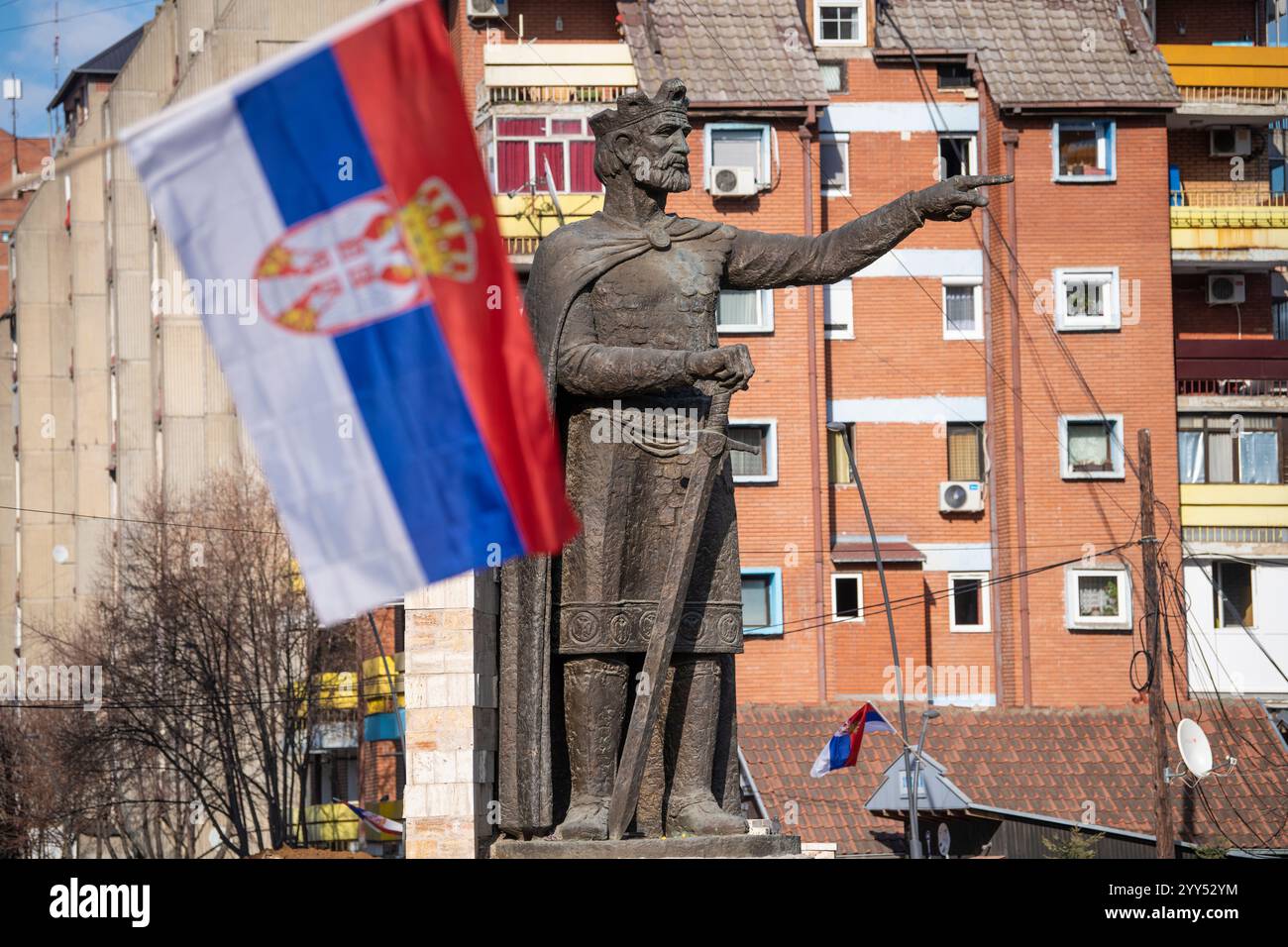 Prince Lazar Hrebljanovic of Serbia statue monument in the Serbian ...