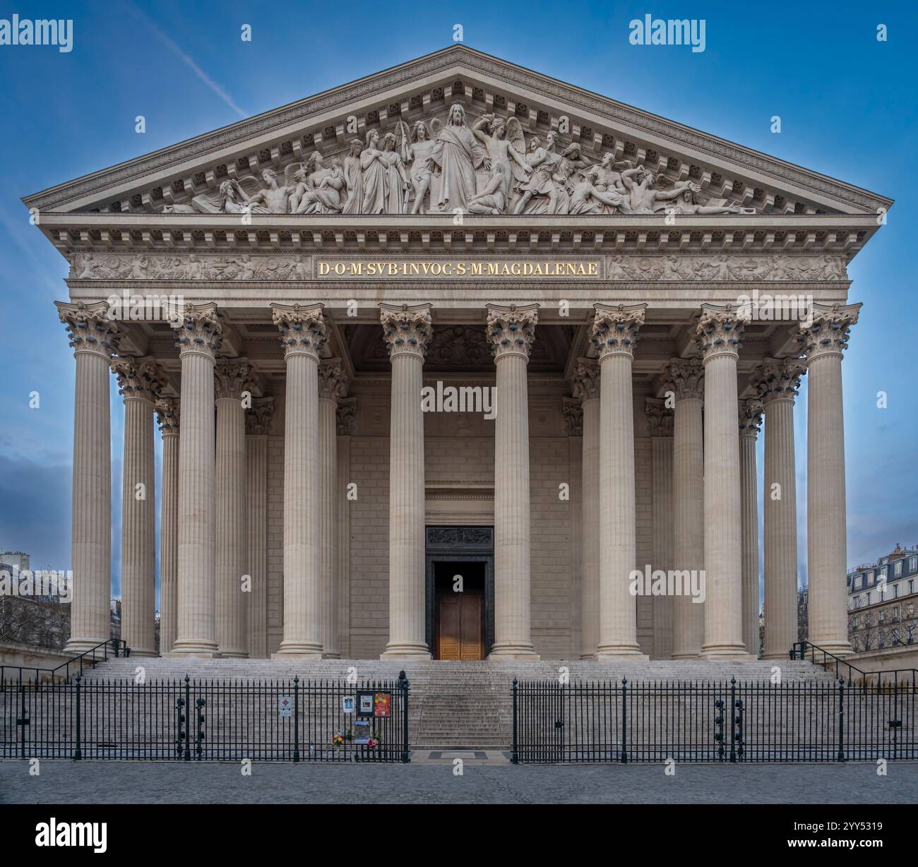 Paris, France - 12 18 2024: View the facade of the Church of the ...