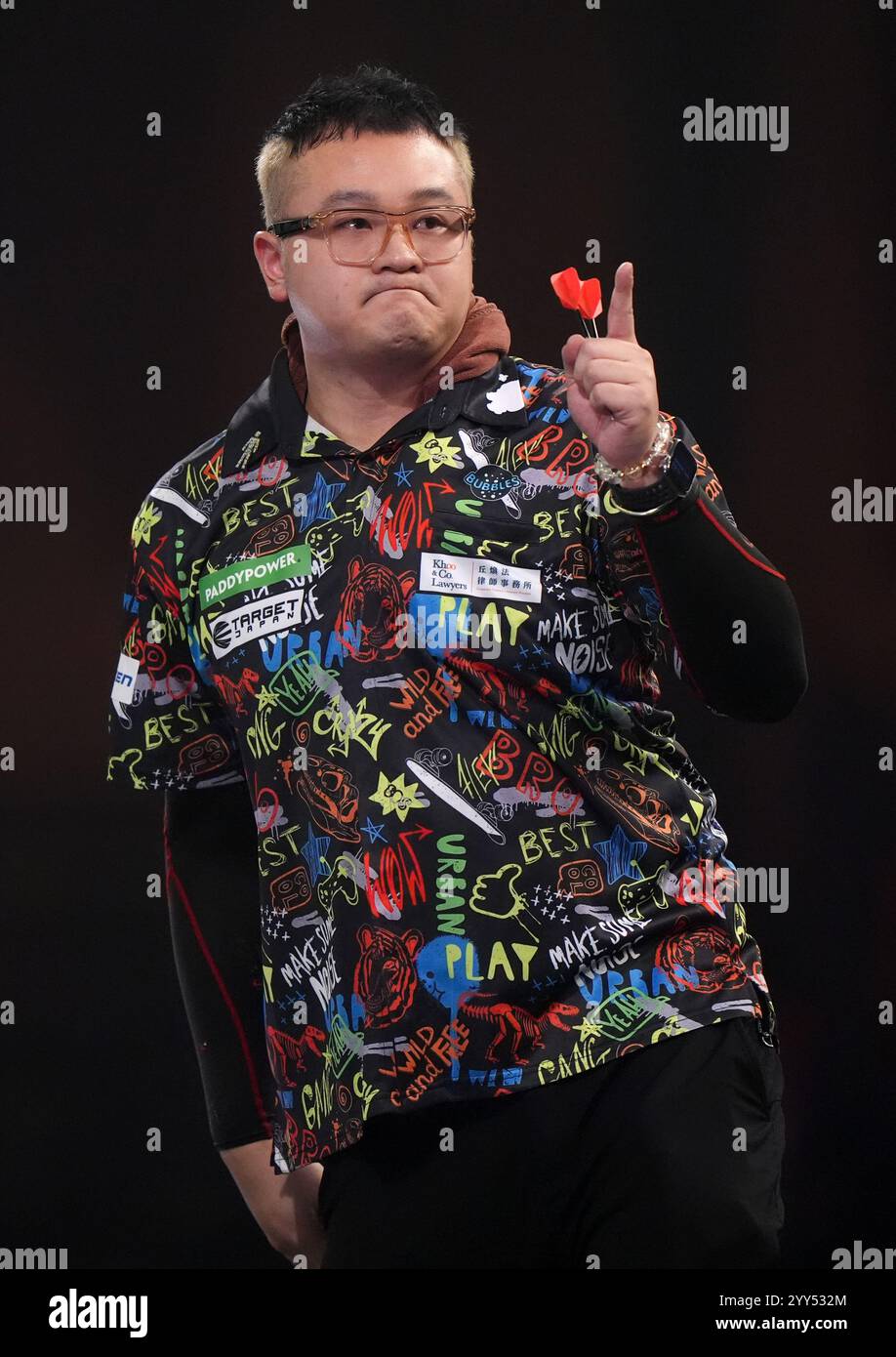 Lok Yin Lee during the first round match against Chris Landman on day five of the Paddy Power ...