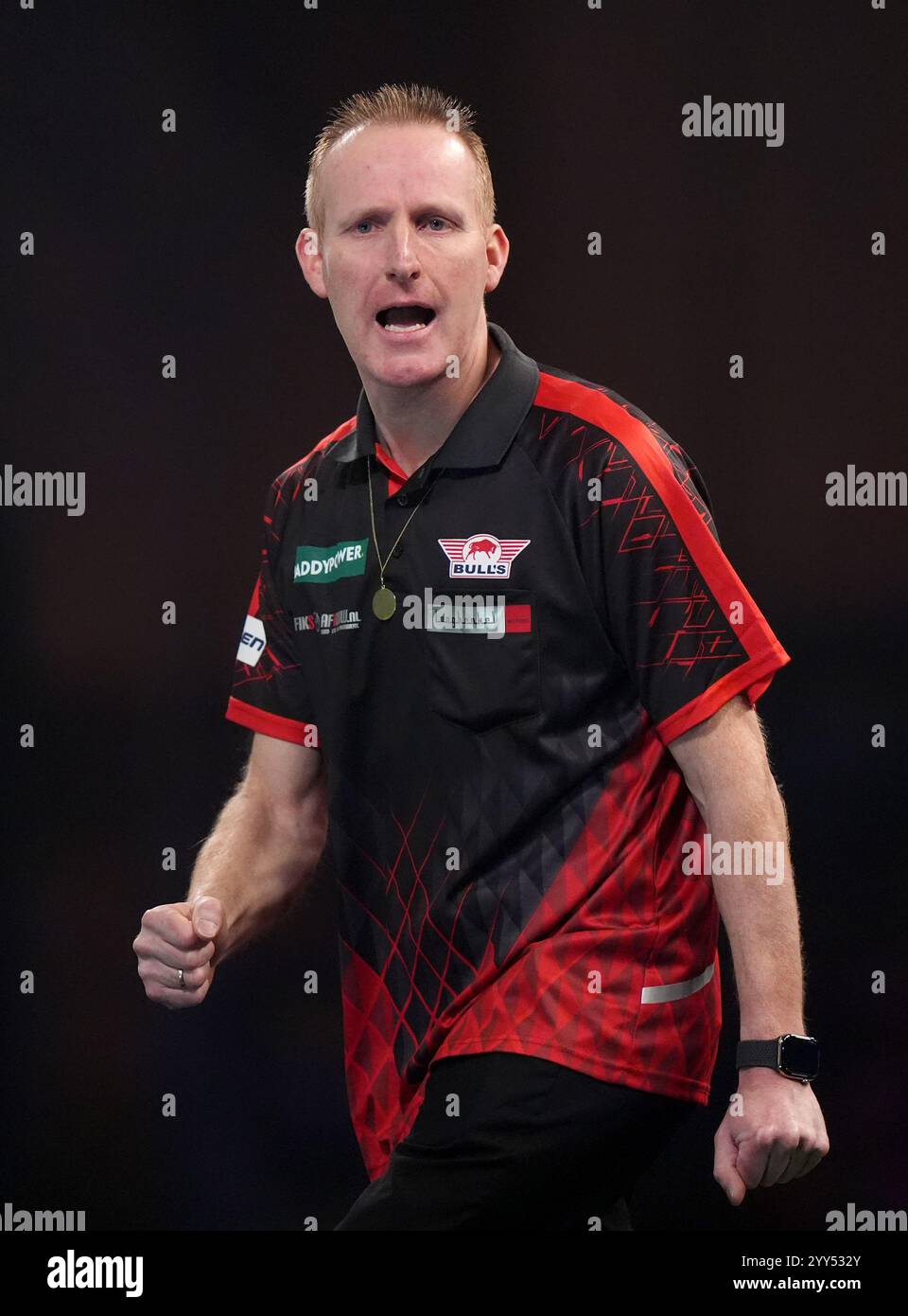 Chris Landman during the first round match against Lok Yin Lee on day ...