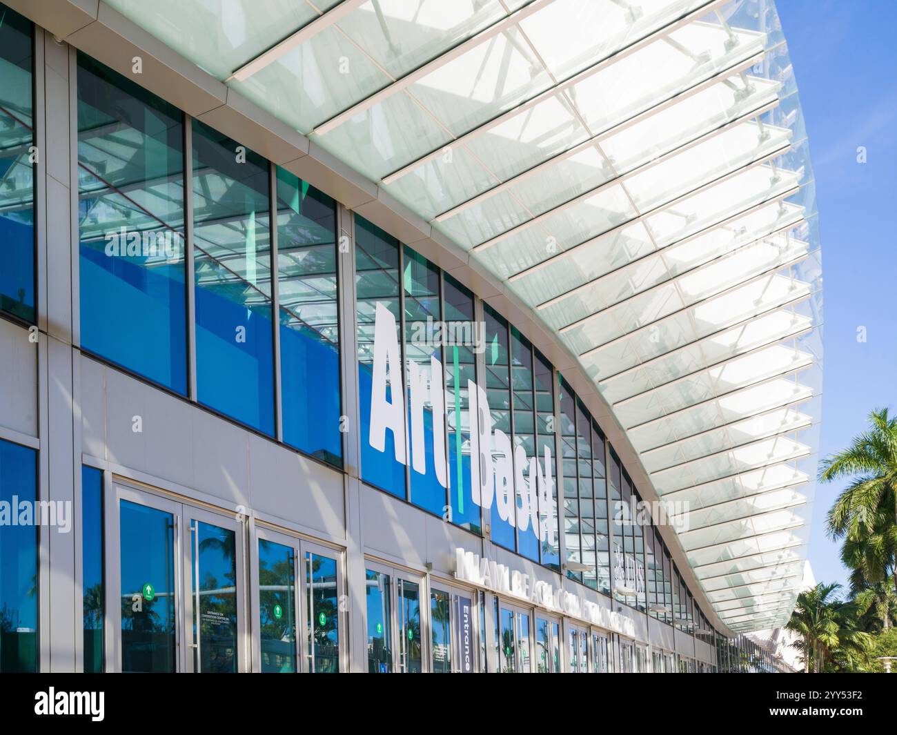 Detail of the Convention Center of Art Basel Miami Beach is a premier ...