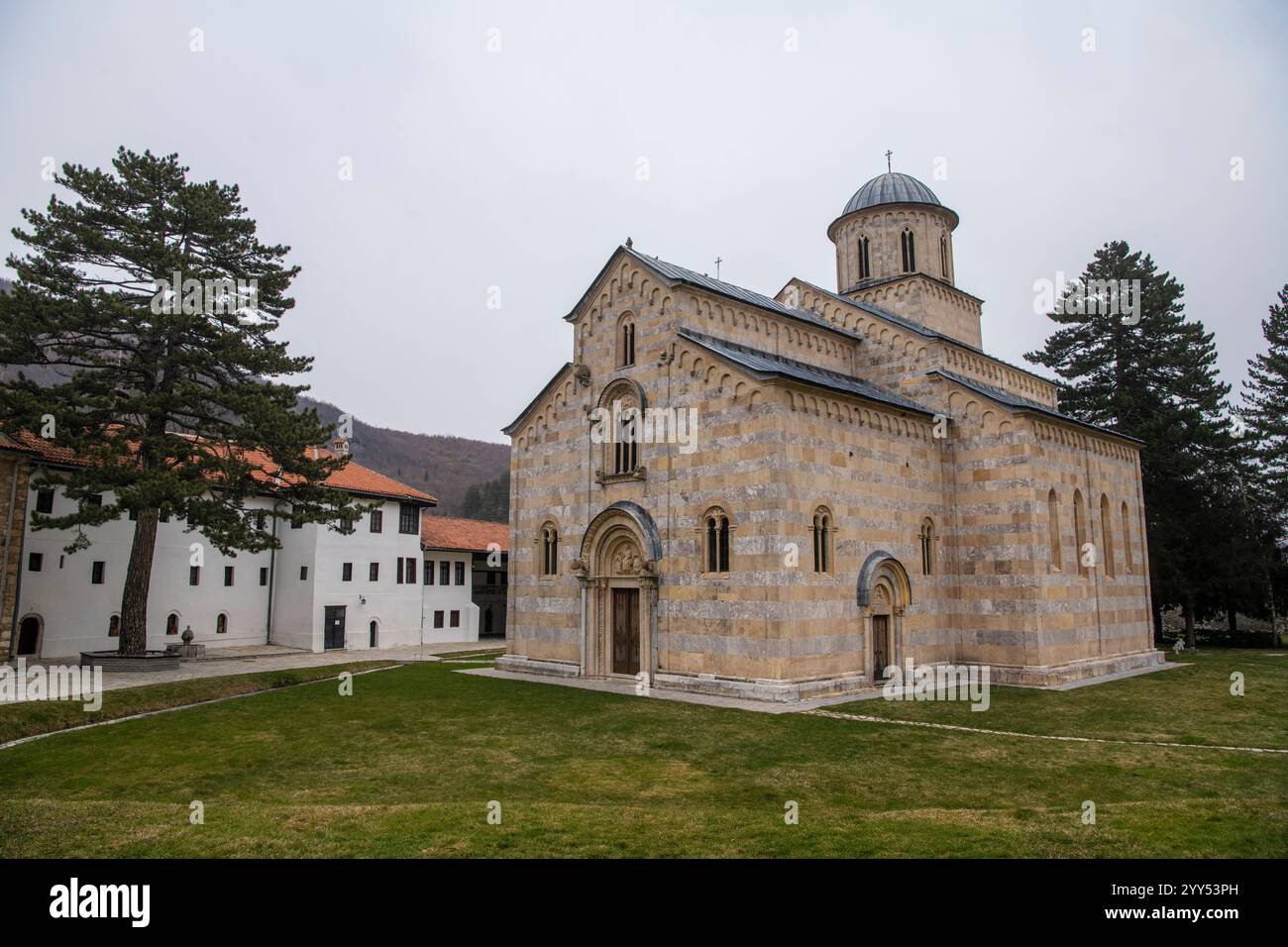 Medieval Monastery and orthodox Church Visoki Decani, one of the most important Serbian ...