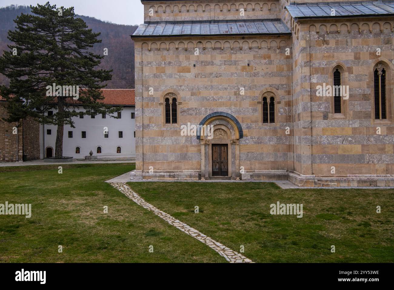 Medieval Monastery and orthodox Church Visoki Decani, one of the most important Serbian ...