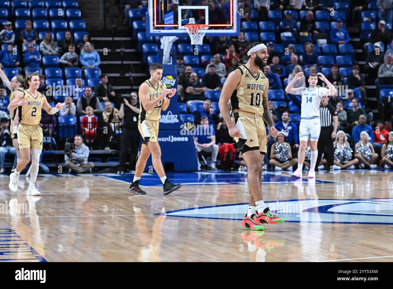 DECEMBER 18, 2024: Wofford Terriers guard Corey Tripp (10) and ...