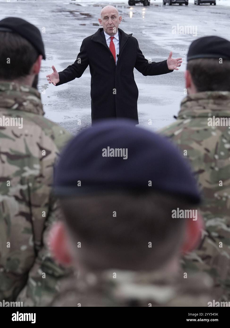 Defence Secretary John Healey meets British personnel at the Tapa ...