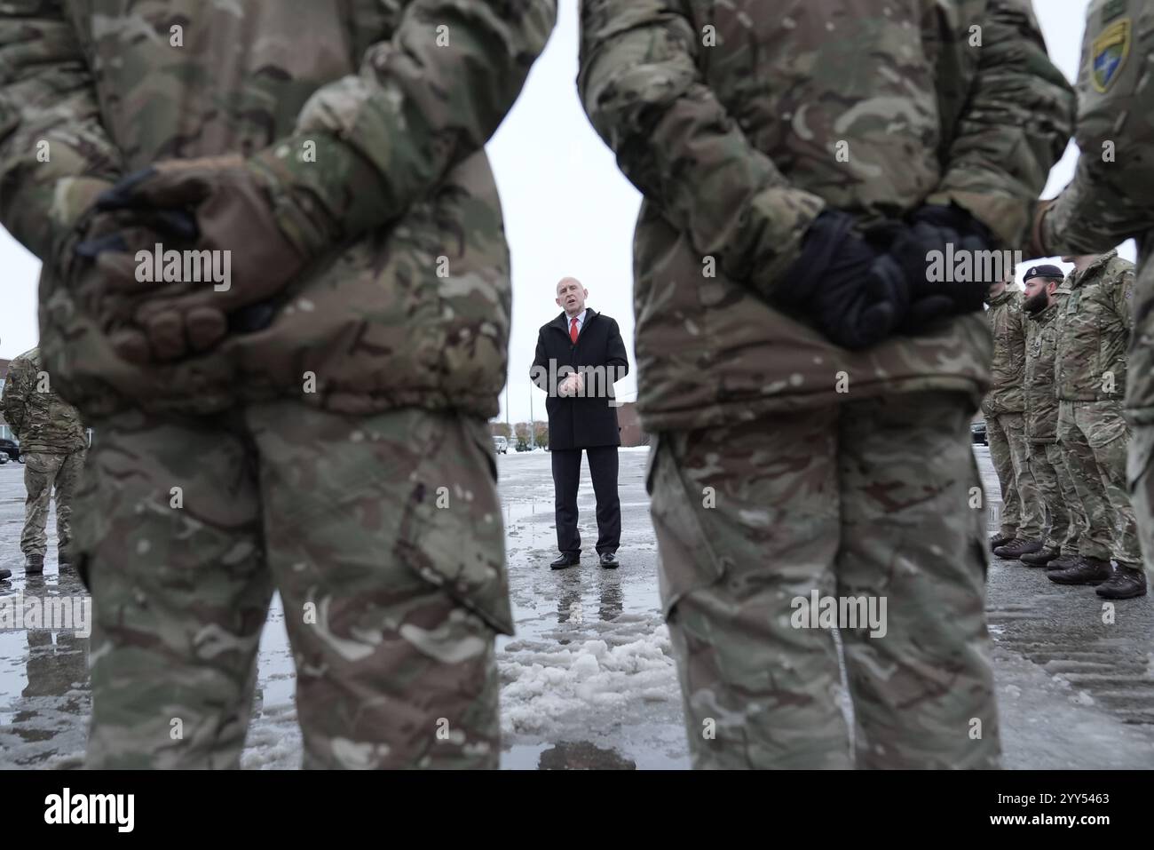 Defence Secretary John Healey meets British personnel at the Tapa ...