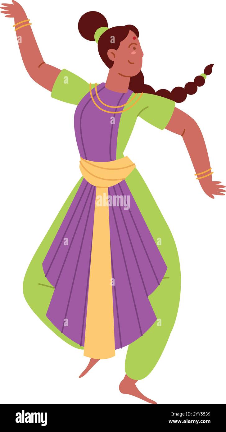 indian woman bharatanatyam folk dance Stock Vector Image & Art - Alamy