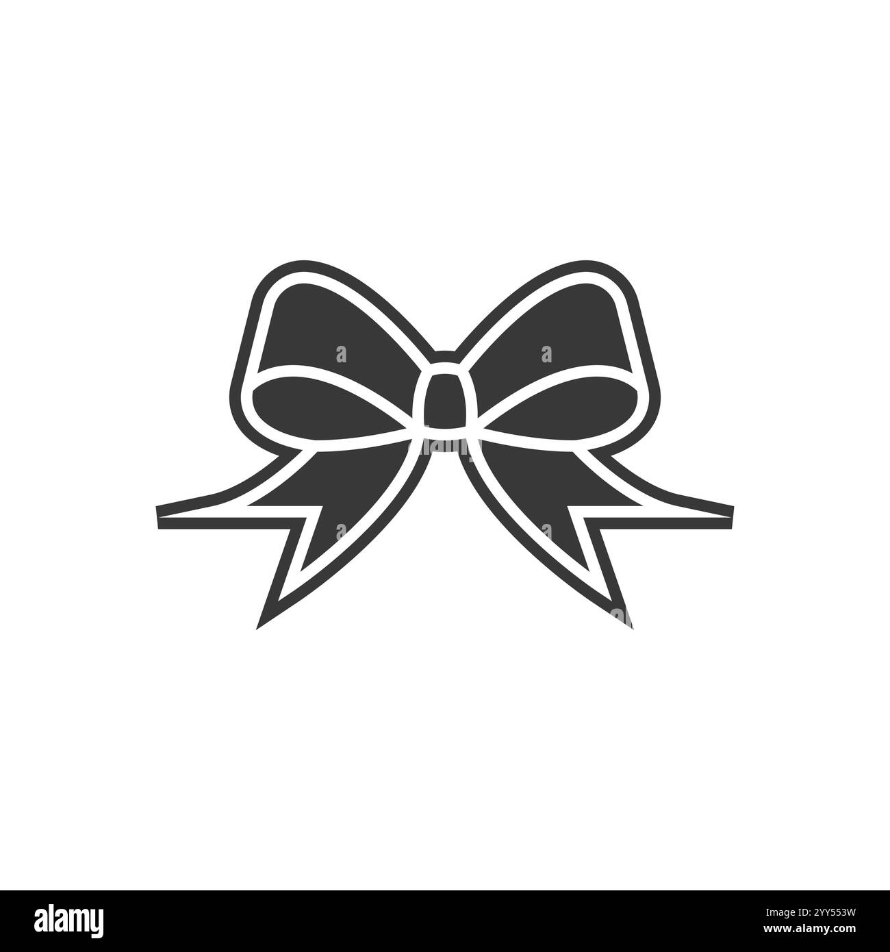 Bow line icon in trendy flat style isolated on white background. Ribbon ...