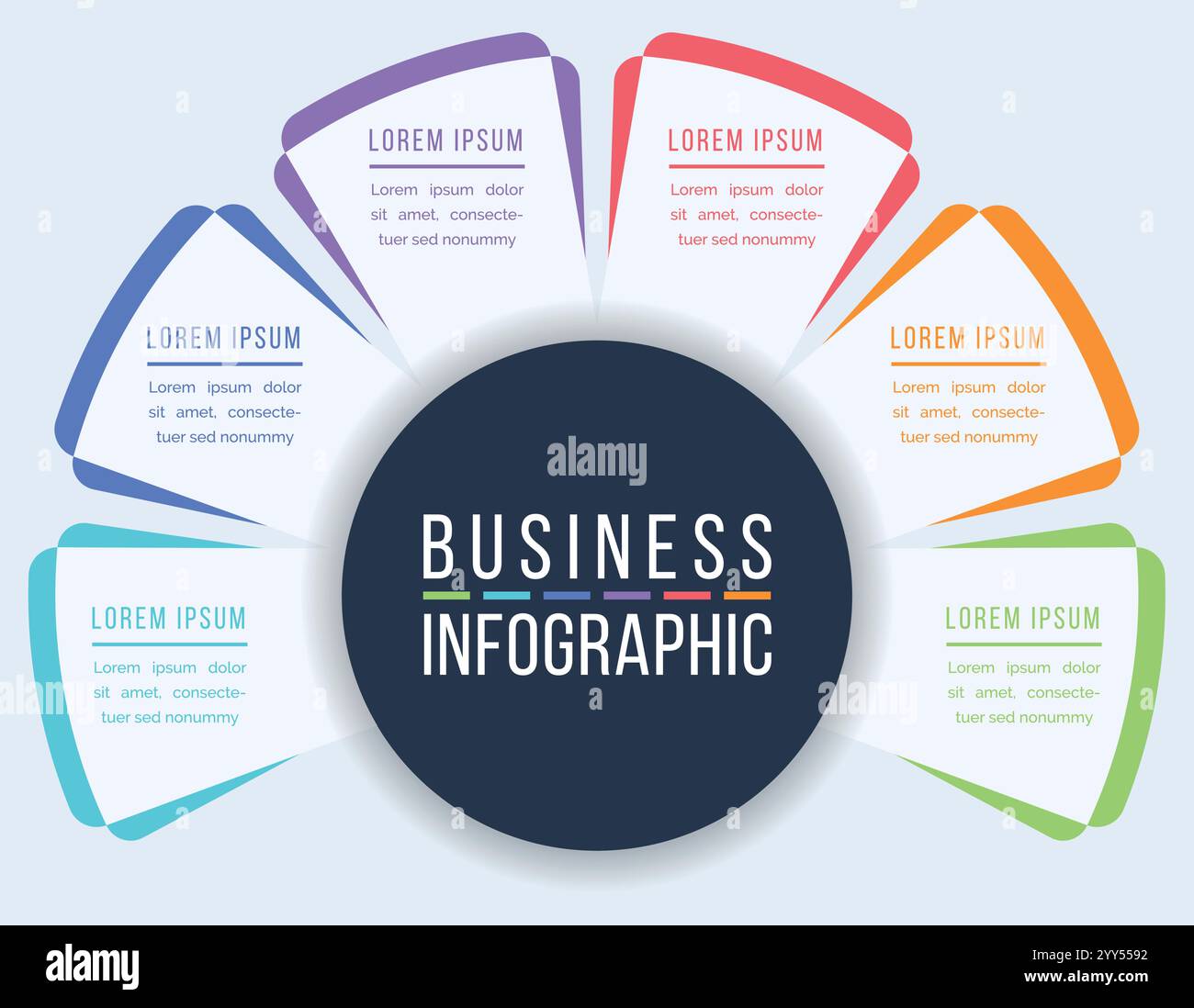 6 Options Infographic design 6 Steps, objects, elements or options ...