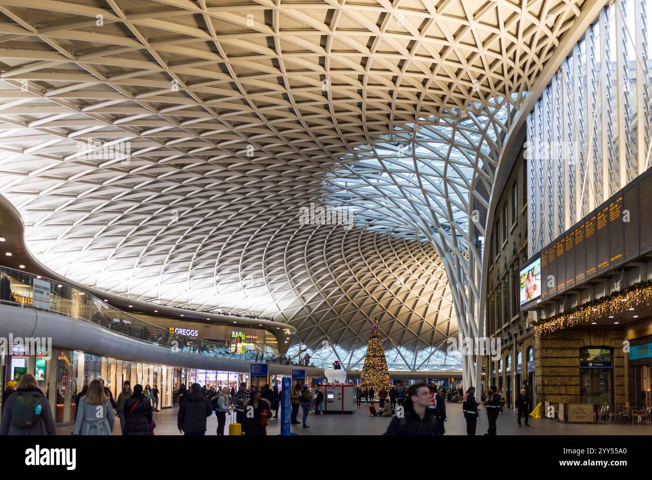 London, UK, December 4, 2024: Christmas tree decorated at King’s Cross ...