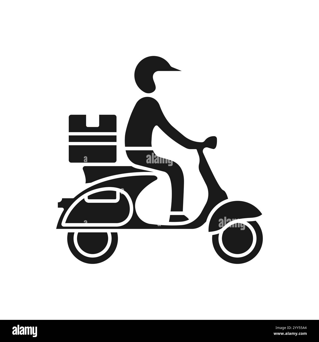 Shipping fast delivery man riding motorcycle icon symbol, Pictogram ...