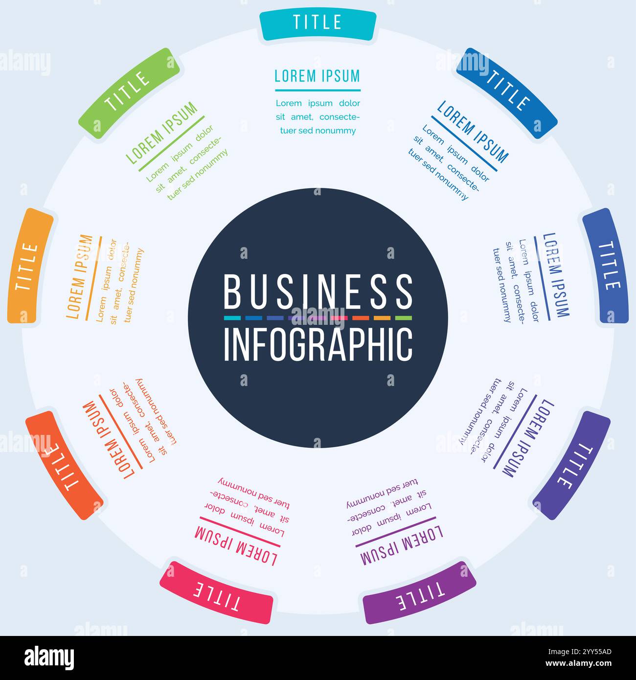 Business Infographic design 9 Steps, objects, elements or options ...
