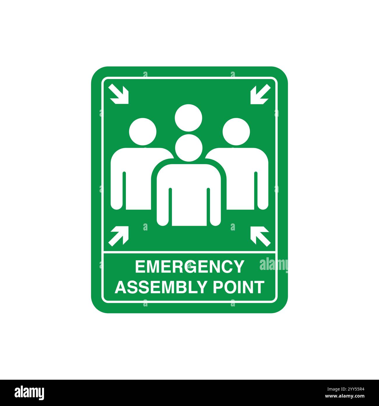 Emergency evacuation assembly point sign, gathering point signboard ...