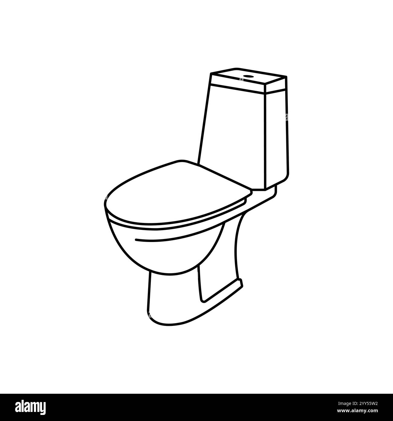 Lavatory pan linear icon. Thin line illustration. Toilet. Contour ...