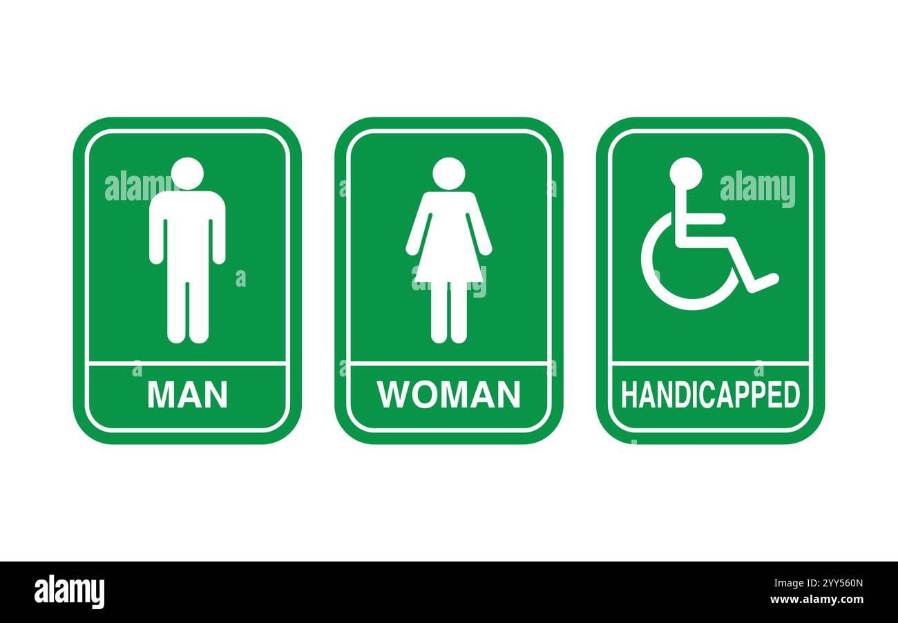 Restroom icons. Water closet. Simple toilet signs. Vector scalable ...