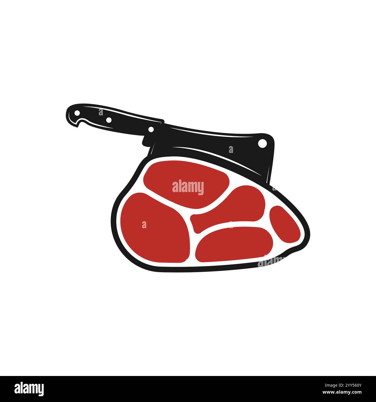 Meat and knife logo template. Meat industry icon. Butcher logo Stock ...