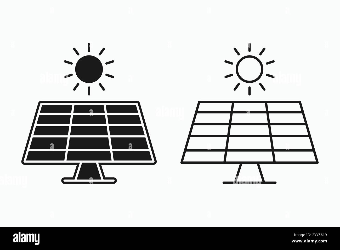 Sun energy Solar panel icon. Vector illustration isolated on white ...