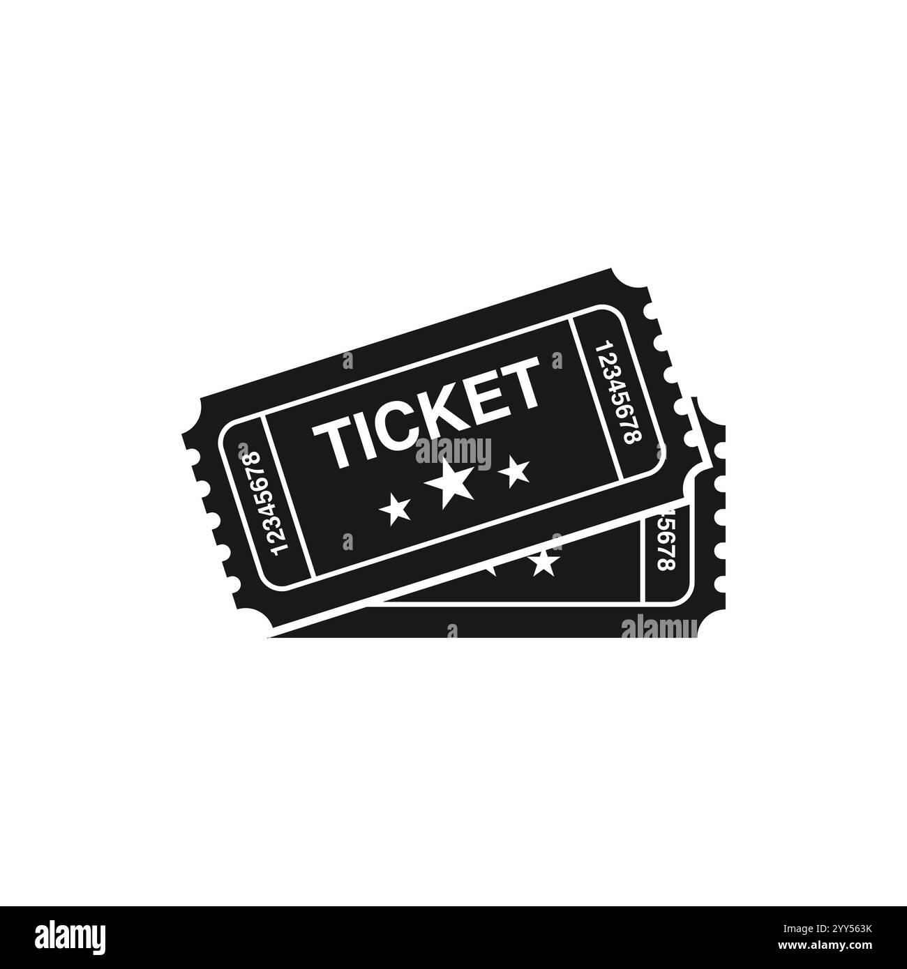 Ticket vector icon. Black illustration isolated for graphic and web ...