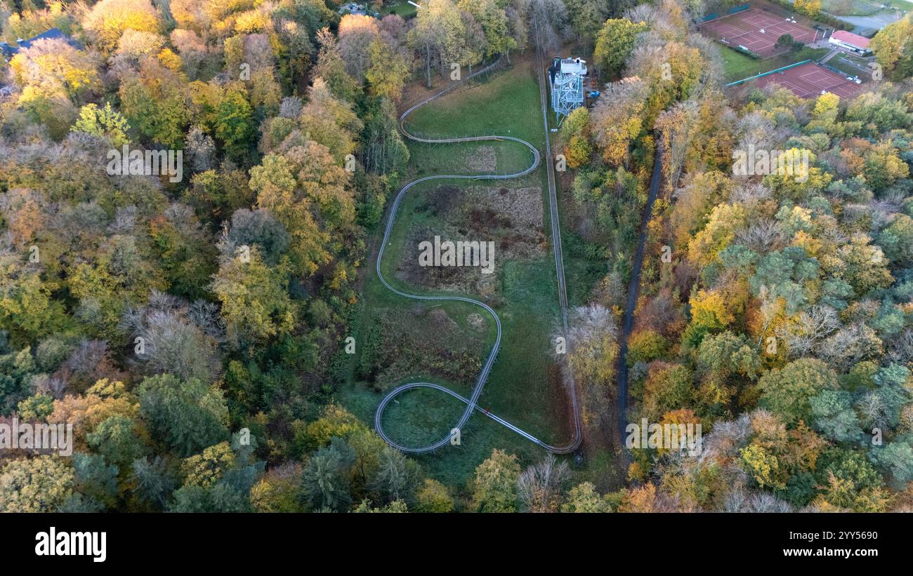 Drone aerial view of a Toboggan run in Rugen Stock Photo - Alamy