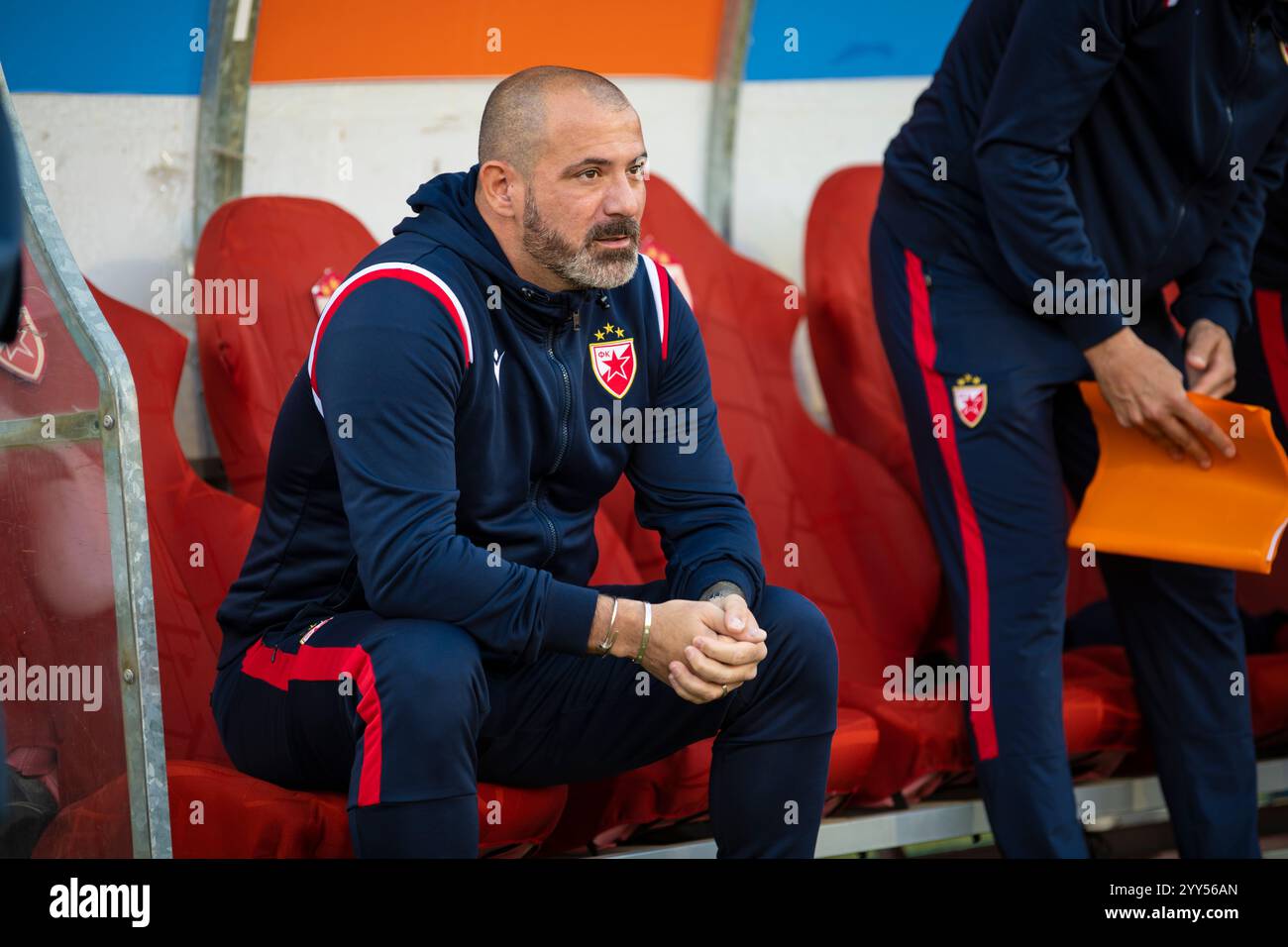 Dejan Stankovic coach of football club Red Star entering stadium ground ...