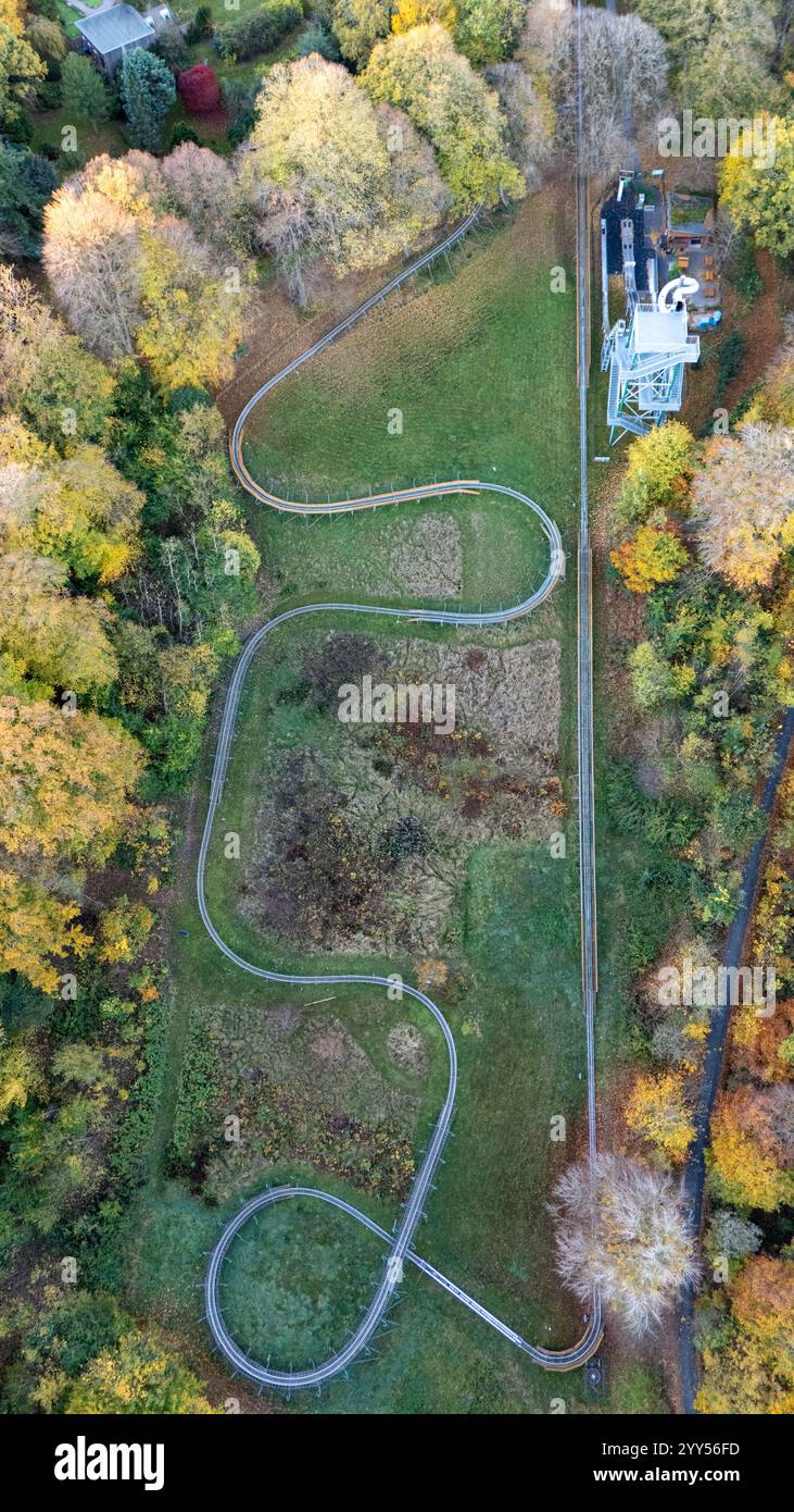 Drone aerial view of a Toboggan run in Rugen Stock Photo - Alamy