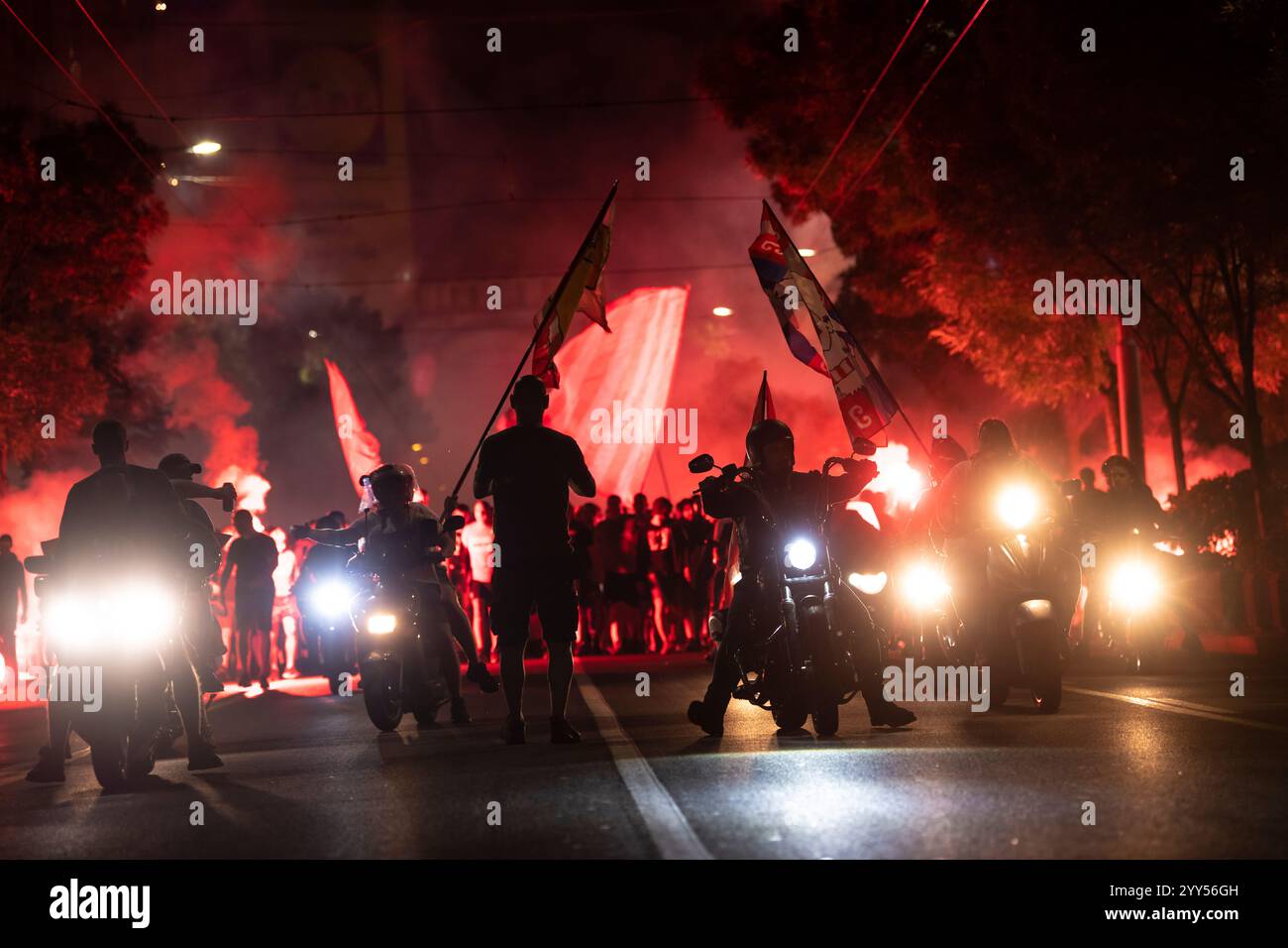 Pyrotechnics in football hooligans hi-res stock photography and images ...