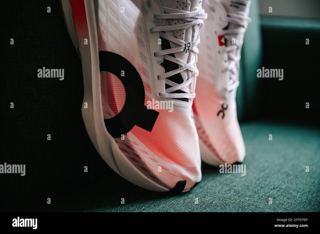 BERN, SWITZERLAND, DECEMBER 19. 2024: On Cloudboom Strike, professional ...