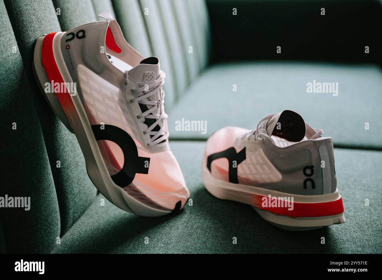 BERN, SWITZERLAND, DECEMBER 19. 2024: On Cloudboom Strike, professional ...