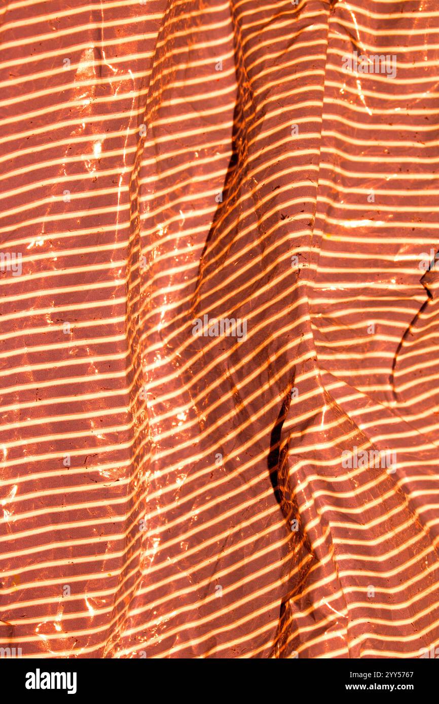 Sweet Wrapper Fine Stripes Lines on Plastic Paper Crumpled Warped ...