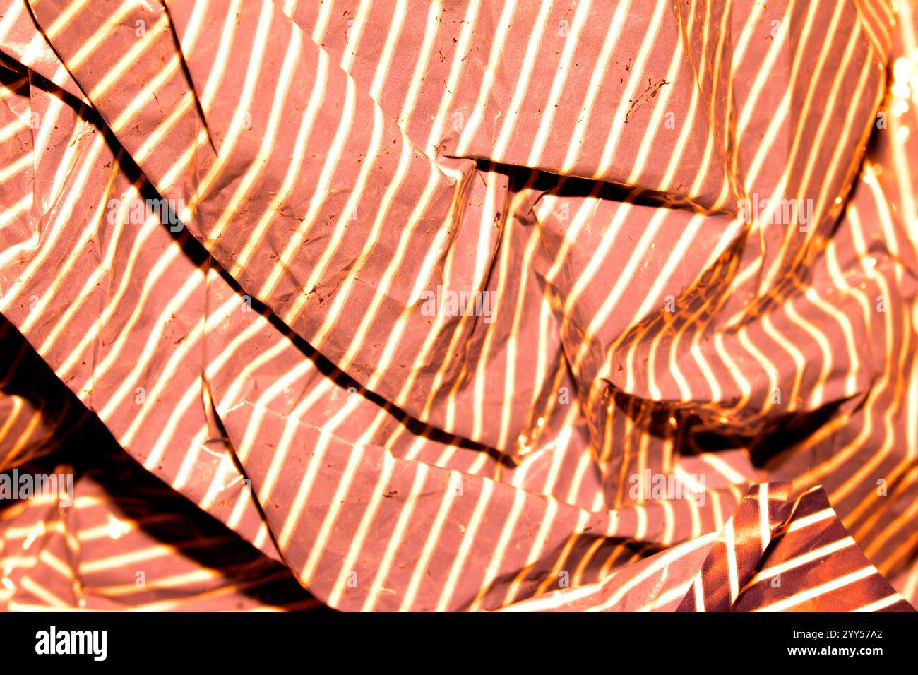 Sweet Wrapper Fine Stripes Lines on Plastic Paper Crumpled Warped ...