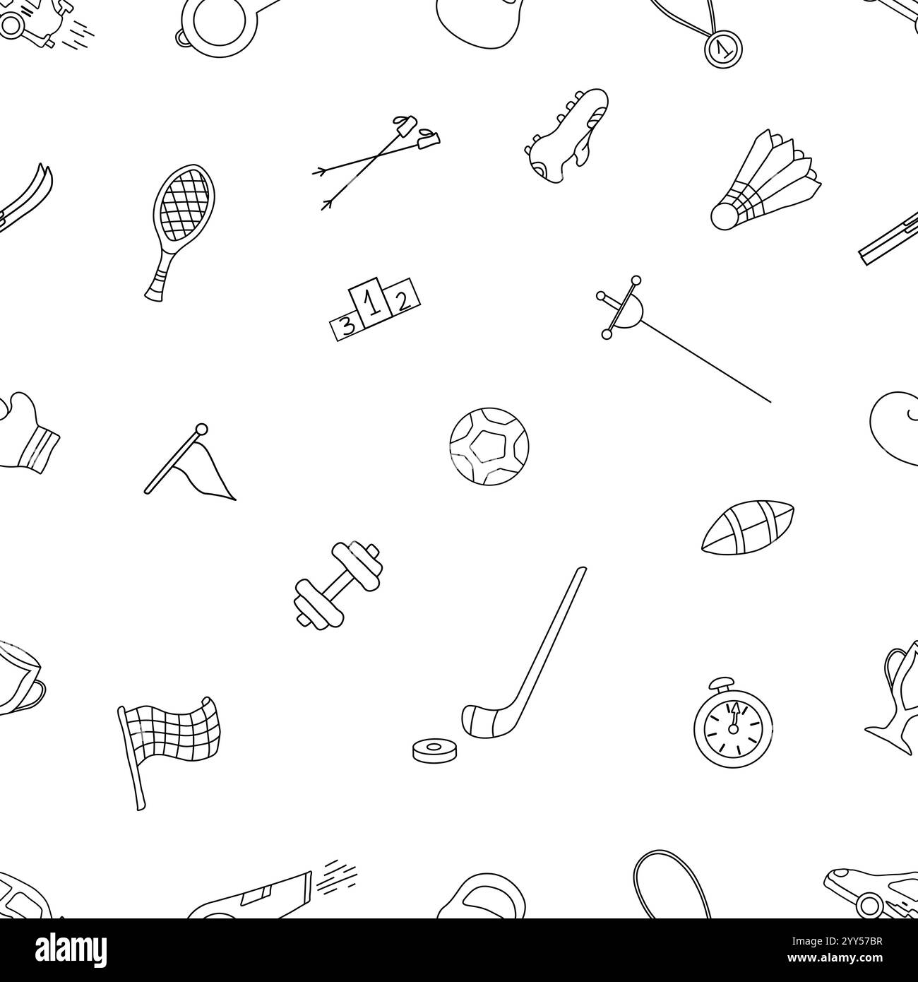 Seamless sport pattern. Background with sports icons Stock Vector Image ...